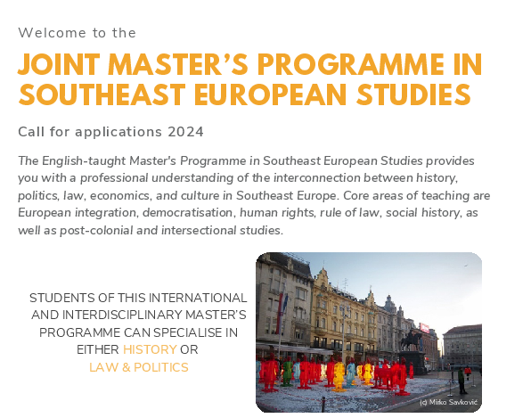 Call for applications 2024 - Southeast European Studies - Joint Programmes